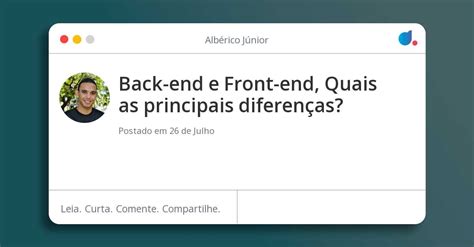 Back End E Front End Quais As Principais Diferenças