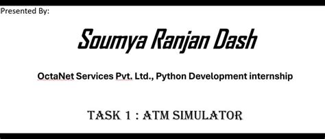 Soumya Ranjan Dash On Linkedin Pythondevelopment Internship Octanetservices Programming
