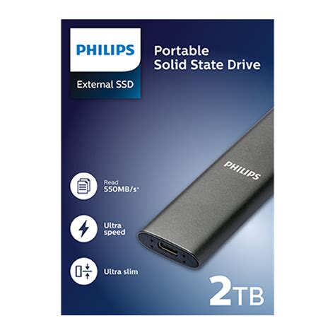 Philips External SSD USB C Fast Storage For 4K Video