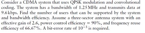 Solved Consider A Cdma System That Uses Qpsk Modulation And