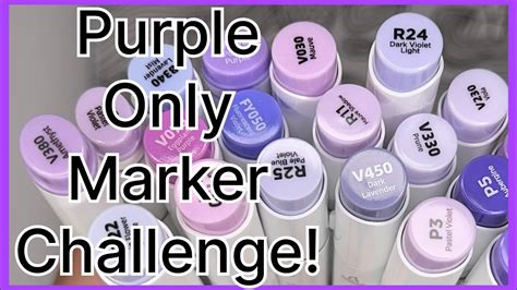 Coloring Using Only Purple Markers Fun Art Challenge Youtube