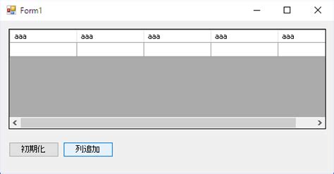 C DataGridViewをプログラムで初期化列編集する方法 Output C DataGridViewをプログラムで初期化列編集する方法 Output