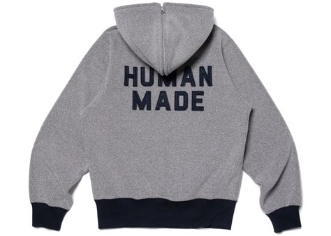 Human Made Fleece Half Zip Hoodie Grey Mens Fw22 Us