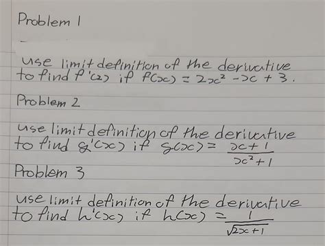 solved use limit definition of the derivative to find f′ x