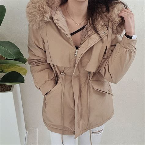 왕따뜻안감퍼전체 밍크 후드 스트링 숏 야상 퍼패딩 에이블리