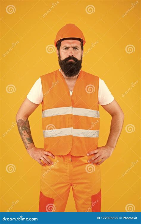 Safety Apparel For Construction Industry Bearded Brutal Hipster Safety