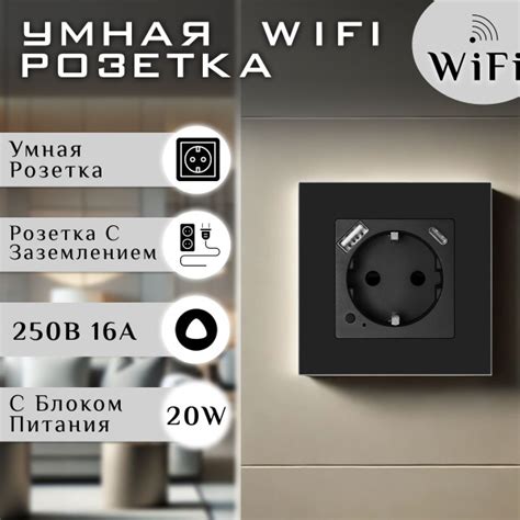 Умная розетка с Usb Type C алисой Wifi яндекс таймером C заземлением Tuya Smart Life 16а 250в с