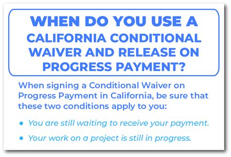 How A California Conditional Waiver And Release On Progress Payment Timing And Requirements
