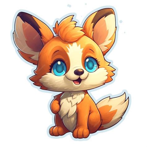 Súper Lindo Bebé Pixarstyle Fox Sticker Ai Generativa Foto Premium