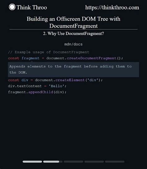 Building An Offscreen Dom Tree With Documentfragment Youtube