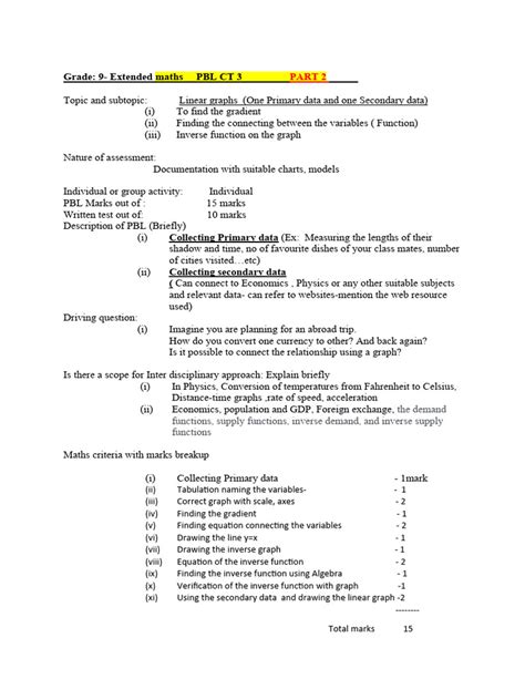 Grade 9 Ext Maths Ct 3 Pbl Part 2 Pdf Function Mathematics Mathematics