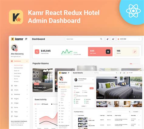 Kamr React Redux Hotel Admin Dashboard Thememag