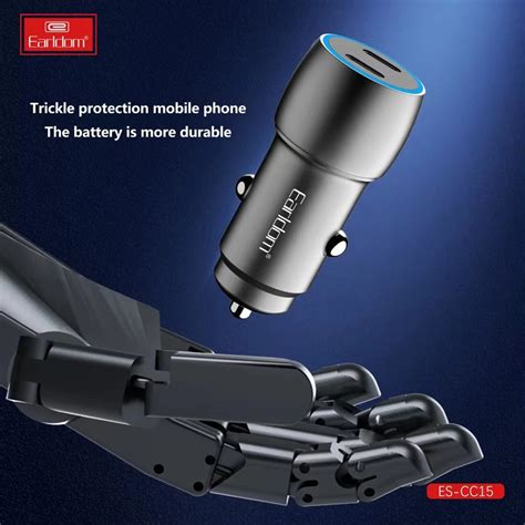 شارژر فندکی 2 پورت ارلدام مدل Earldom Et Cc15 با توان 40w به همراه کابل