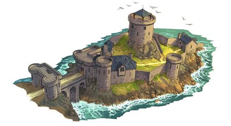 Fantasy Castle Illustration Fort By Guillaume Tavernier