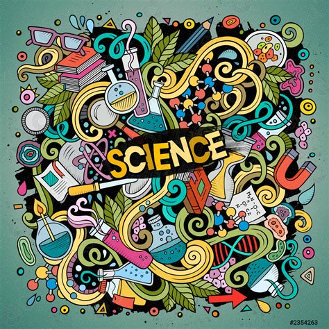 Cartoon Cute Doodles Science Illustration Stock Vector 2354263