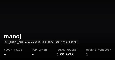 Manoj Collection Opensea