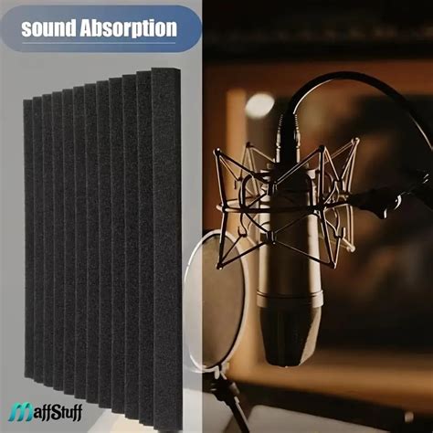 Комплект от 12 самозалепващи се звукопоглъщащи панели за звукоизолация от огнеупорна