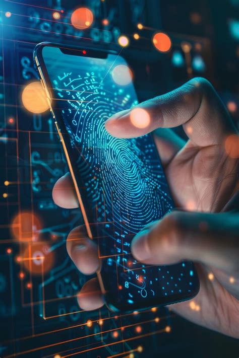 Premium Photo Digital Identity And Cybersecurity Smartphone Biometric
