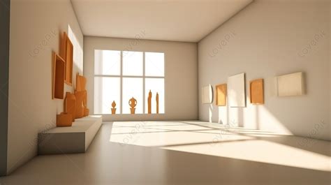 향상된 비주얼 벽 배경에 그림자를 드리워 깊이를 불러일으키는 갤러리 공간의 놀라운 3d 렌더링 그림자 배경 깊이 배경 놀라 배경 이미지 Hd 그림자 깊이 놀라