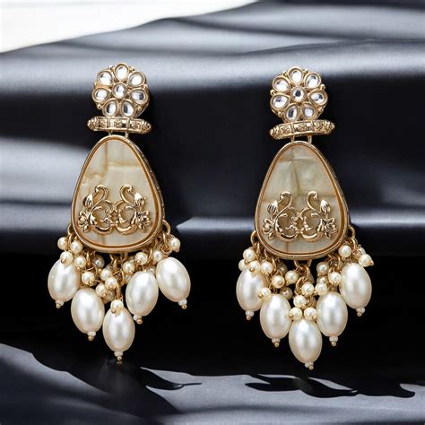 Indo Western Classic Earring With Mehndi Plating Tyaani Jewels