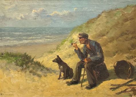 H Van Leeuwen Xx Duingezicht Met Man En Hond Catawiki