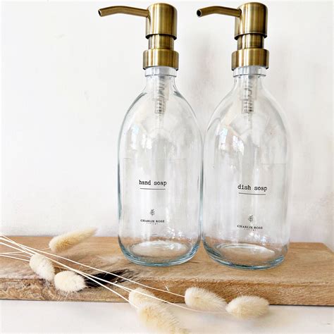 Hand Soap And Dish Soap 500ml Reusable Glass Bottles Etsy Uk