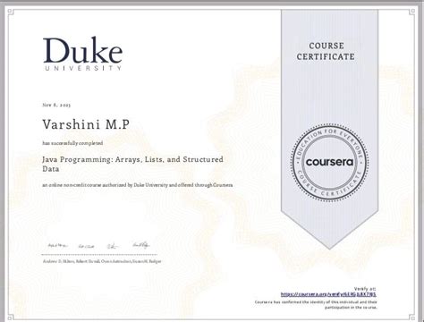 Varshini Manoj On Linkedin Certificate Java Coder Sucsess