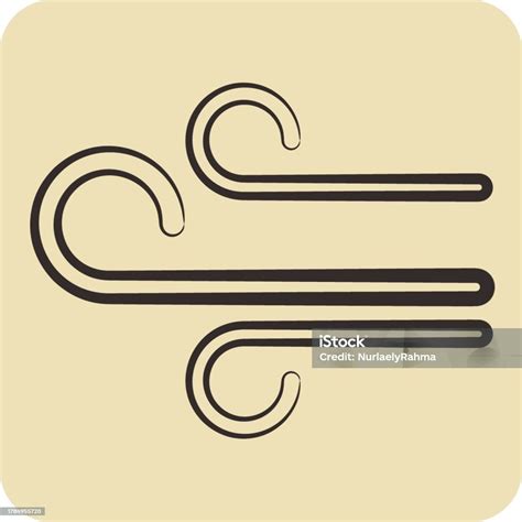 아이콘 공기 흐름 에어컨 기호와 관련이 있습니다 손으로 그린 스타일입니다 심플한 디자인 편집 가능 간단한 일러스트레이션 3차원 형태에 대한 스톡 벡터 아트 및 기타 이미지