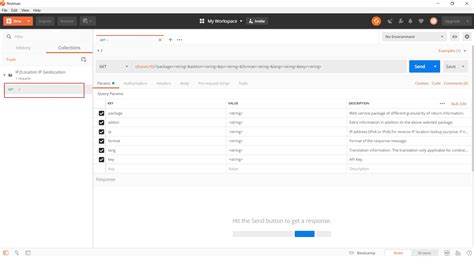 using postman to call ip2location ip geolocation api