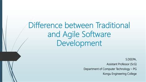 Difference Between Traditional And Agile Software Development Pptx