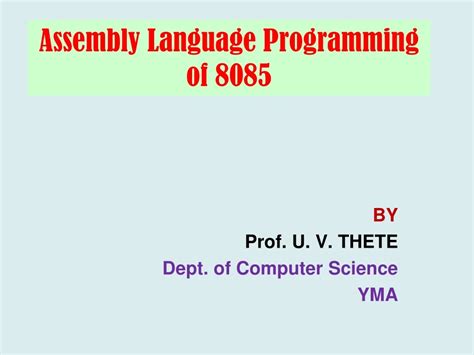 Ppt Introduction To Assembly Language Programming Of 8085 Powerpoint Presentation Id9179389