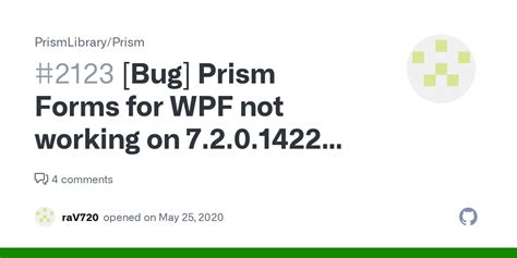 Bug Prism Forms For WPF Not Working On Version Issue PrismLibrary Prism