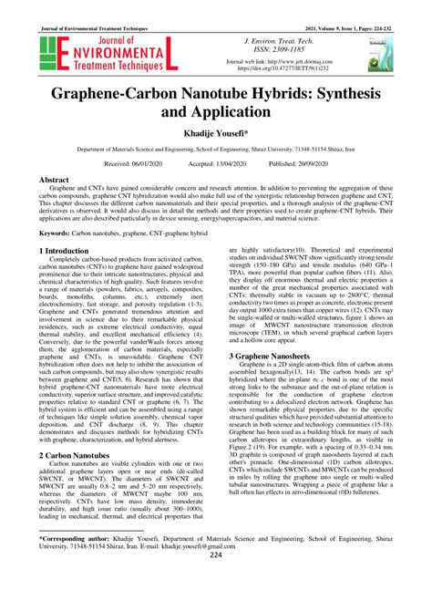 Pdf Graphene Carbon Nanotube Hybrids Synthesis And Application