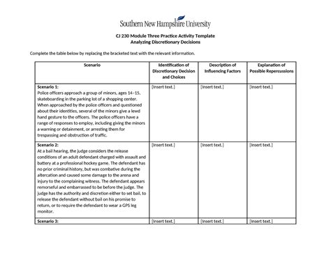 cj 230 module three practice activity template cj 230 module three