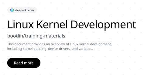 Linux Kernel Development Bootlintraining Materials Deepwiki