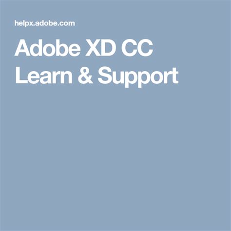 Adobe Xd Cc Learn And Support
