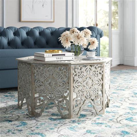 Hand Carved Wood Tables Hand Carved Wooden Round Coffee Table