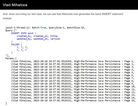 Vlad Mihalcea On Linkedin How To Batch Insert Statements With Mysql And