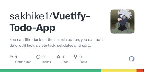 Github Sakhike1vuetify Todo App You Can Filter Task On The Search