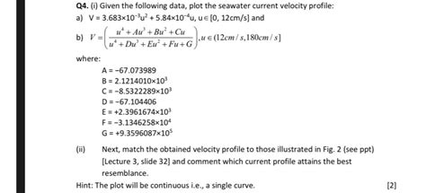 Q4 I ﻿given The Following Data Plot The Seawater