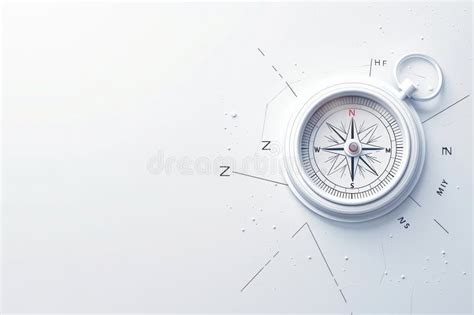 A Simple Clean Image Featuring A White Compass With Black Markings On A White Background With