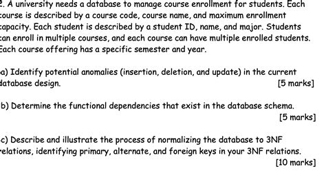 Solved Using Oracle Sql 2 A University Needs A Database