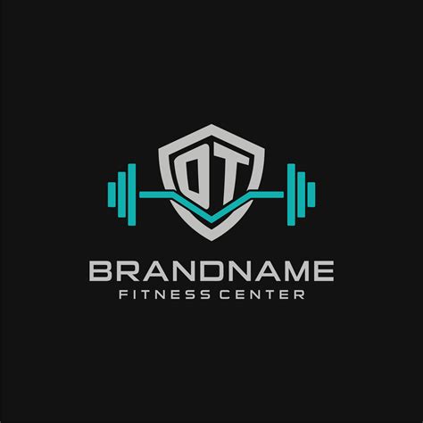 Creative Letter Ot Logo Design For Gym Or Fitness With Simple Shield
