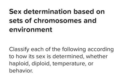 Solved Sex Determination Based On Sets Of Chromosomes And Chegg Com