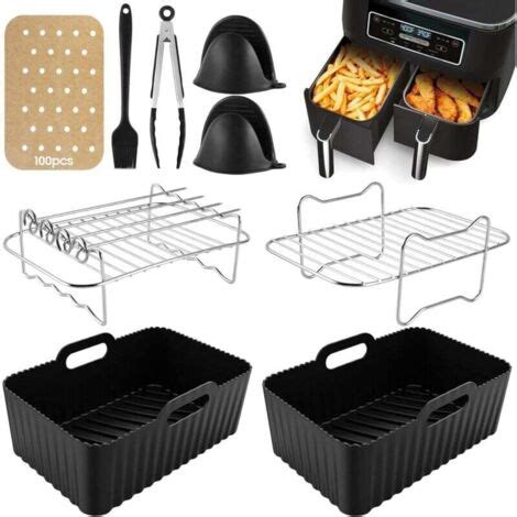 9 Pcs Air Fryer Accessories For Ninja Dual Af400eu And Af300eu And Tower