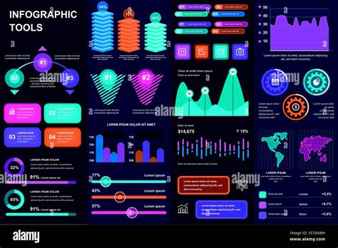 Bundle Infographic Ui Ux Kit Elements Different Charts Diagrams