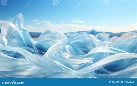 Abstract Blue Wave Pattern Creates A Smooth Flowing Underwater