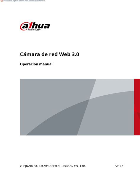 Dahua Network Camera Web 3 0 Manual Operacional V2 1 3 Español Pdf