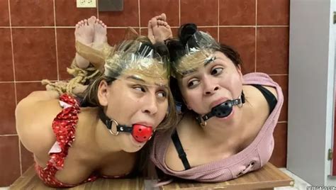 Hogtied Hotties Has Fun Being Two Bound And Gagged Girls In Tight