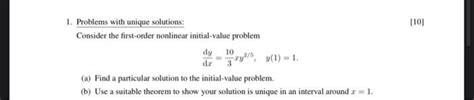 solved 1 problems with unique solutions [10] consider the